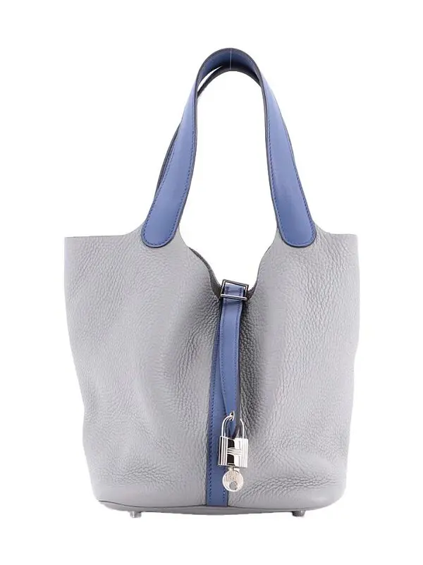 HERMES Mm Bicolor Picotin Lock Bag - Gray