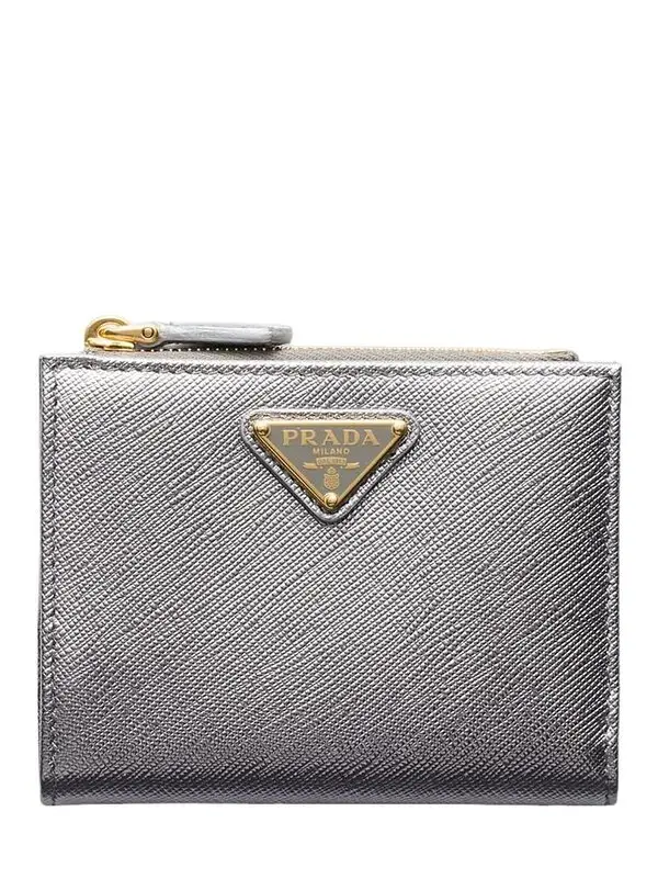 Prada Saffiano Leather Envelope Clutch - Grey