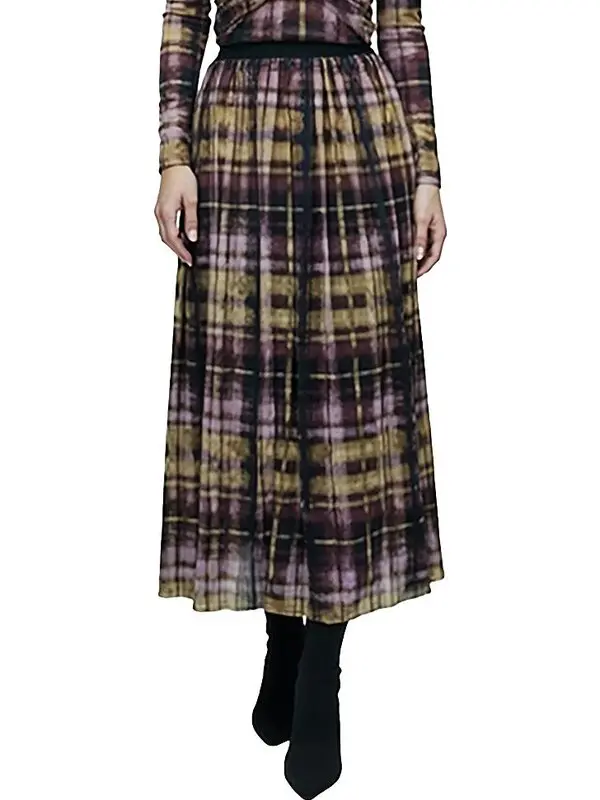 WEST OF Grace Ankle Skirt - Rachael Watercolor Plaid