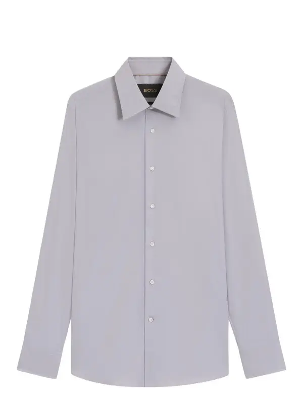 BOSS Slim-fit Shirt In An Italian Cotton Blend - Grey