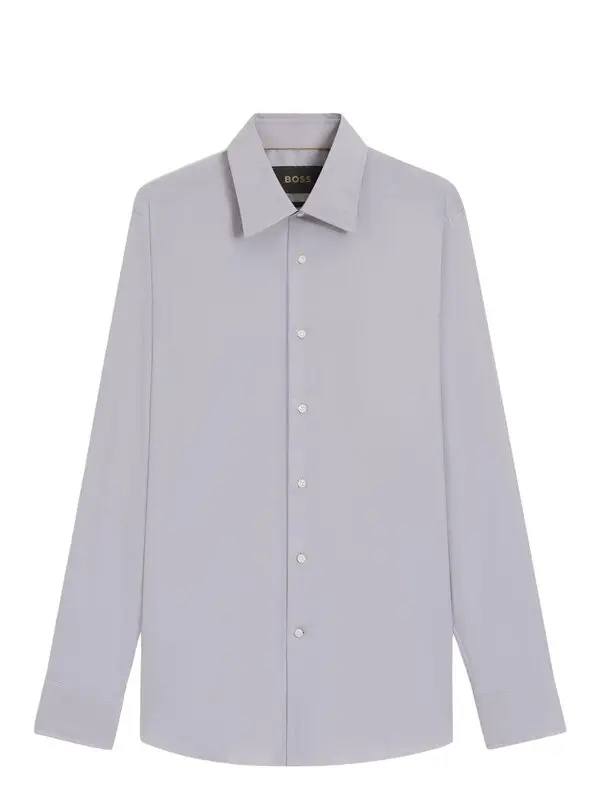 BOSS Slim-fit Shirt In An Italian Cotton Blend - Grey