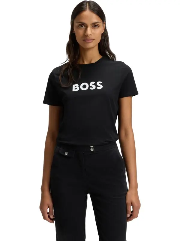 BOSS Cotton Jersey T-shirt With Logo - Black