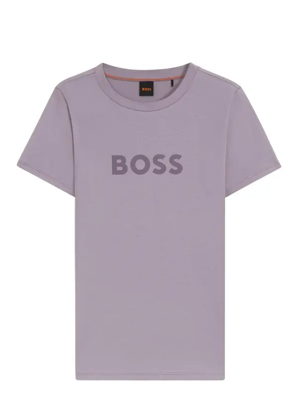 BOSS Cotton Jersey T-shirt With Logo - Light Purple