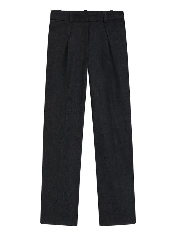 BOSS Melange Straight-leg Trousers - Dark Blue