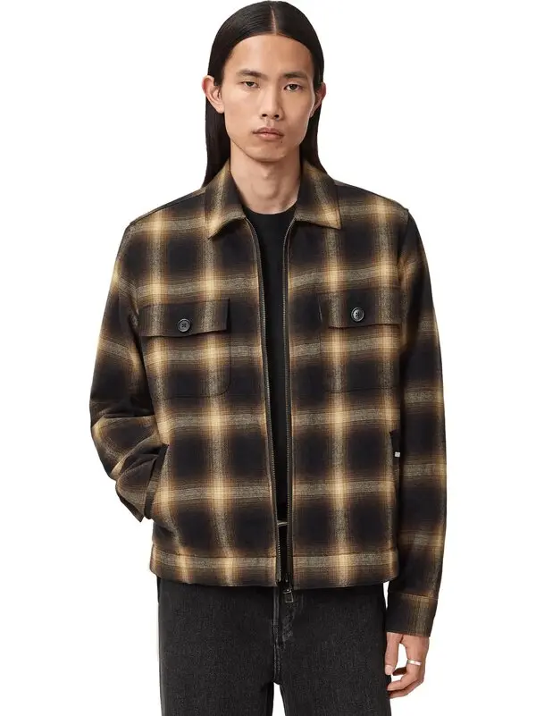 ALLSAINTS Mathers Check Jacket - Trail Brown
