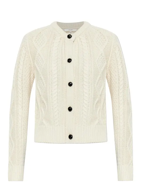 FRAME Decorative Knit Cashmere Cardigan - Cream