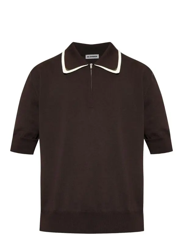 JIL SANDER Cotton Polo - Brown