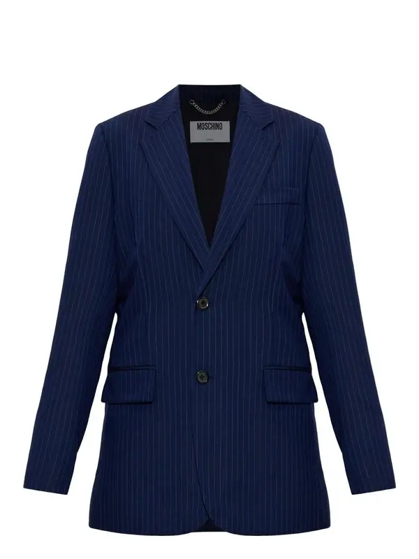 Moschino Mixed Fabric Blazer - Navy Blue