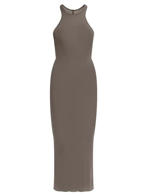 Rick Owens Sleeveless Ribbed Knit Dress - Grey