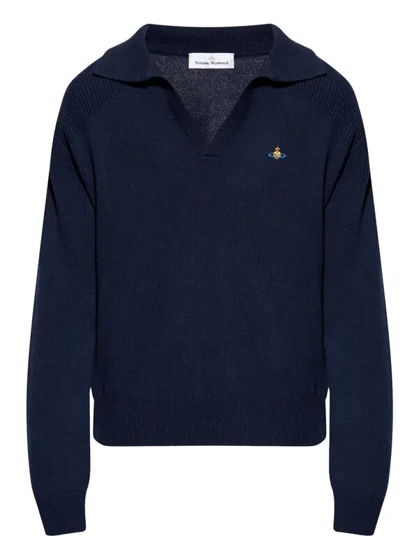 VIVIENNE WESTWOOD Sweater With Logo Patch - Navy Blue