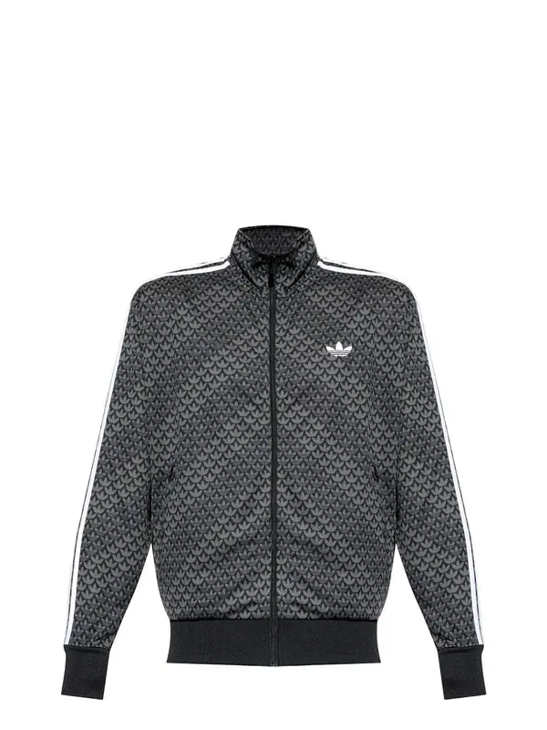 ADIDAS ORIGINALS Monogram Logo Zip-up Sweatshirt - Grey