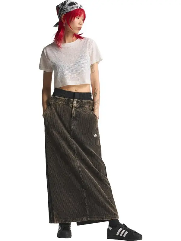 Adidas Corduroy Maxi Skirt - Black