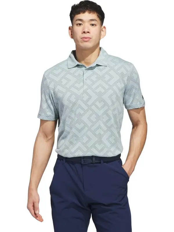 Adidas Ultimate365 Jacquard Polo Shirt - Wonder Sage / Collegiate Navy