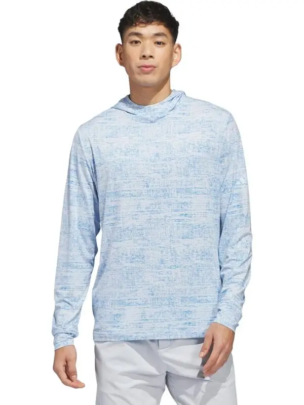 Adidas Printed Lightweight Performance Hoodie - Crystal Sky / Lucid Ray Blue