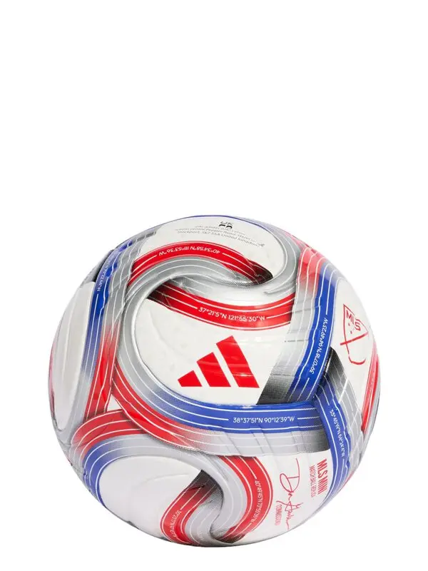 Adidas 2026 Major League Soccer Mini Ball - White / Hi-res Blue / Red / Iron Metallic