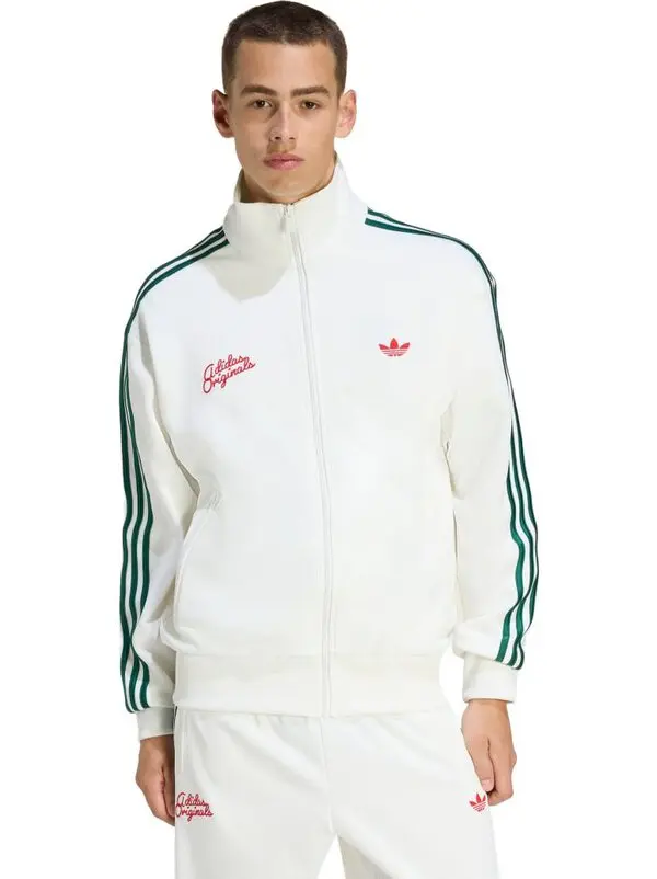 Adidas Firebird Track Top Roses - Off White / Collegiate Green