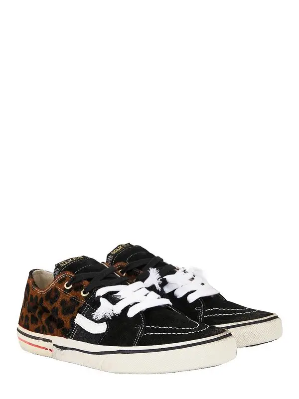 PAUL EASTERLIN Caly Star Low Sneakers - Black & Brown Leo