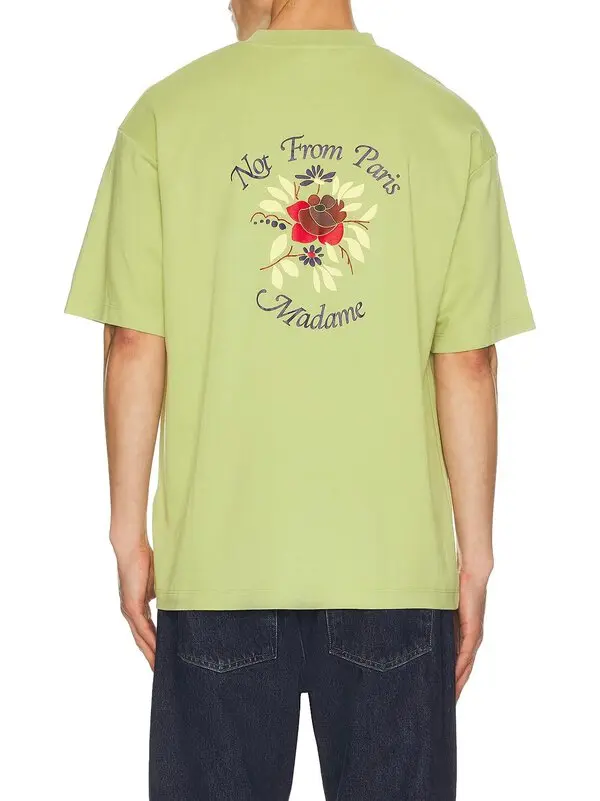 Drole De Monsieur Le De T-shirt Slogan Rose - Light Olive