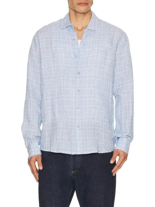 Onia Linen Long Sleeve Shirt - Blue Multi