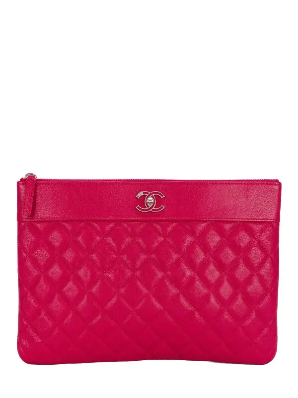 Chanel Sheepskin Vintage Mademoiselle Medium O Case - Red