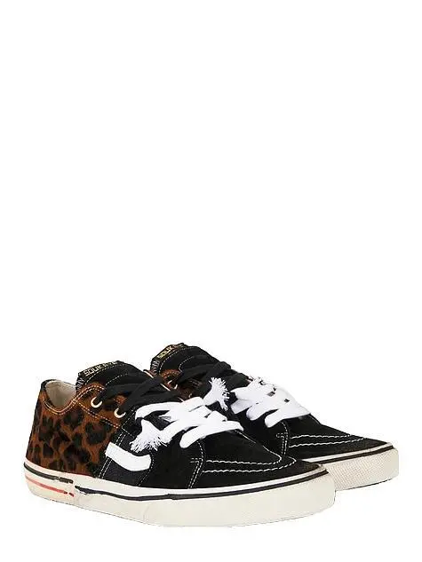 PAUL EASTERLIN Caly Star Low Sneakers - Black & Brown Leo
