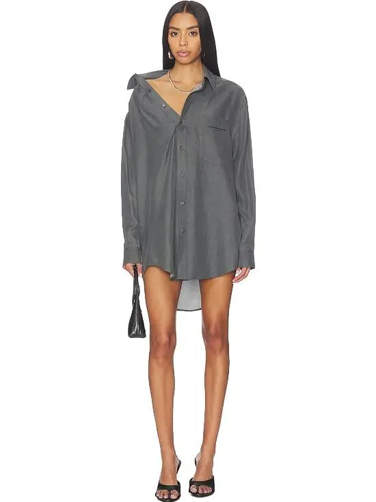Alexander Wang Shirt Dress With Necklace - Thunder Grey