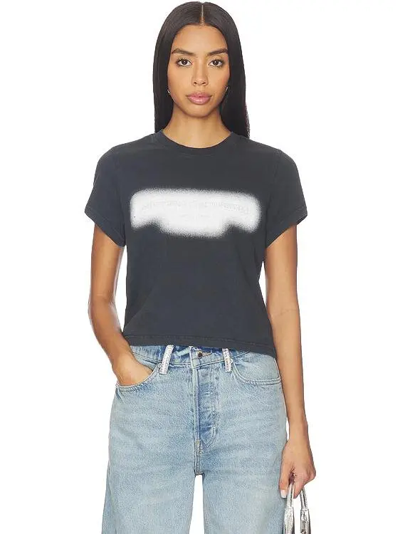 Alexander Wang Emboss Graphic Shrunken Tee - Washed Black