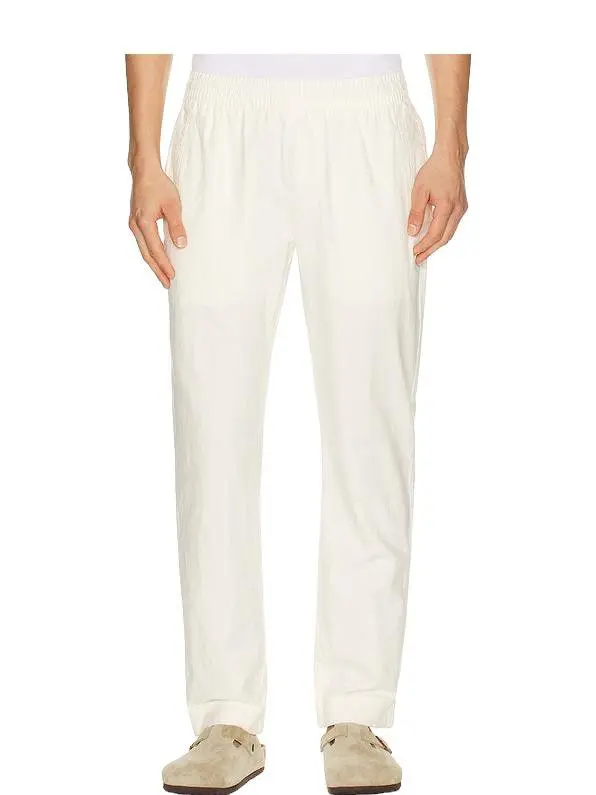 Onia Linen Cotton Stretch Cuff Pant - Egret