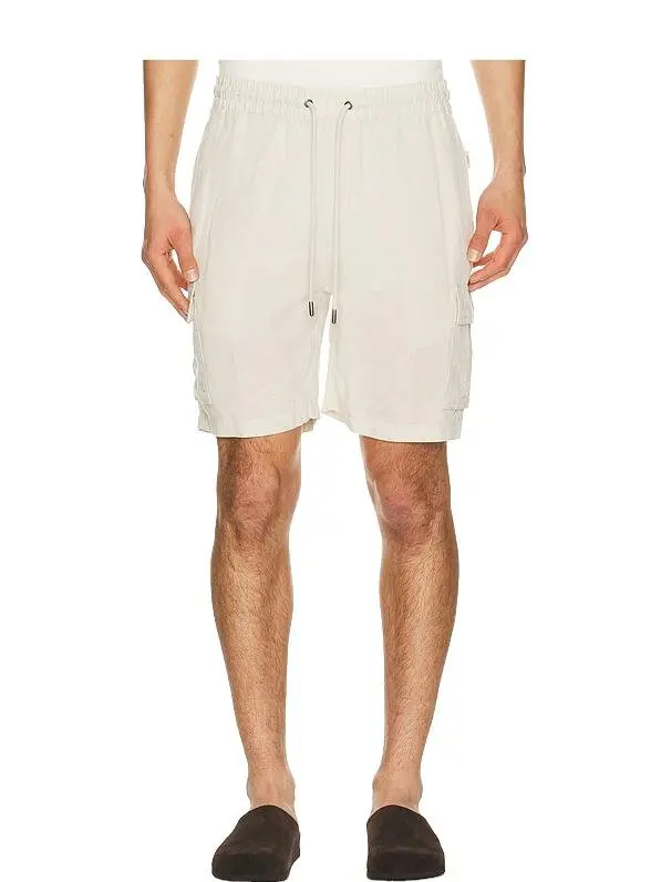 Onia Air Linen Pull On Cargo Short - Stone