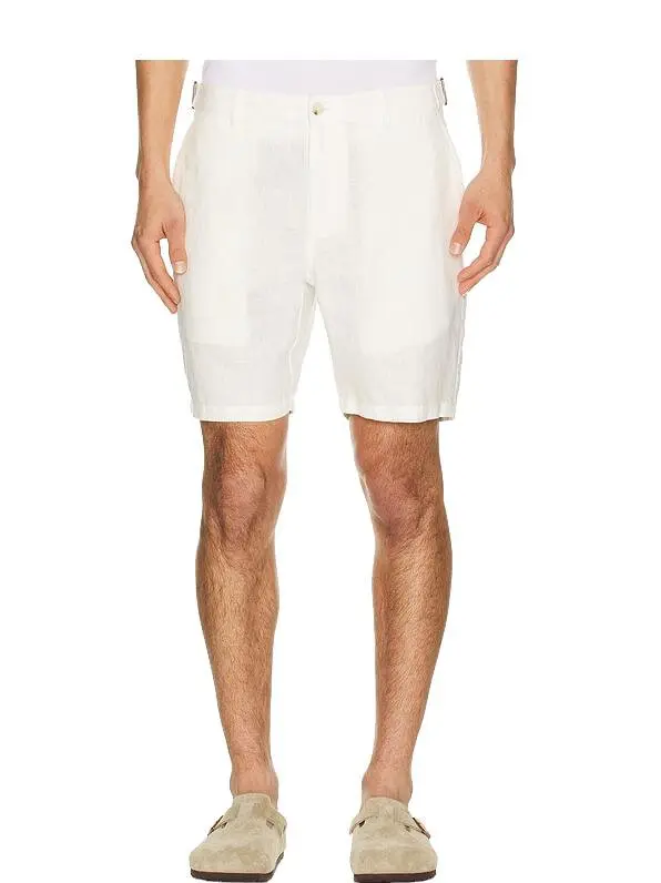 Onia Linen Fixed Waist Short - White