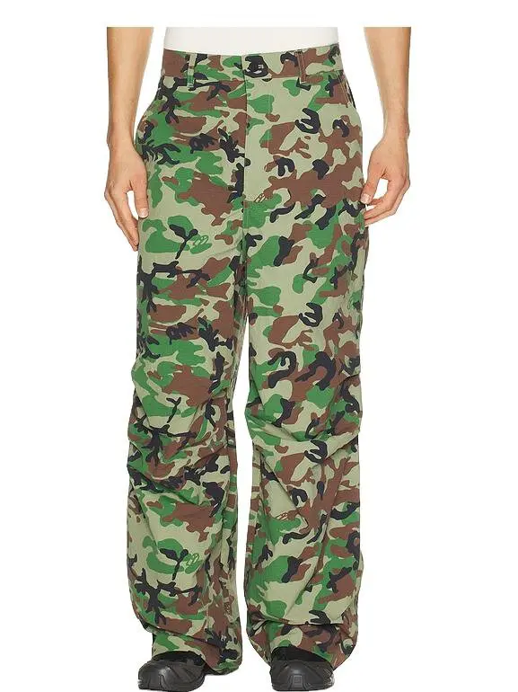 BABYLON Ripstop Camo Pants - Camo Green