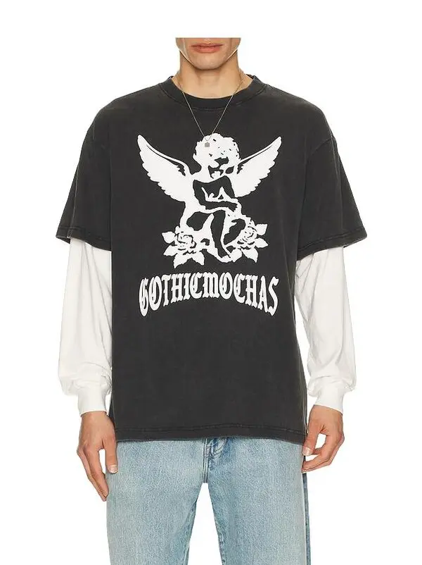 GOTHICMOCHAS Angel 2.0 Layered Long Sleeve Tee - Black