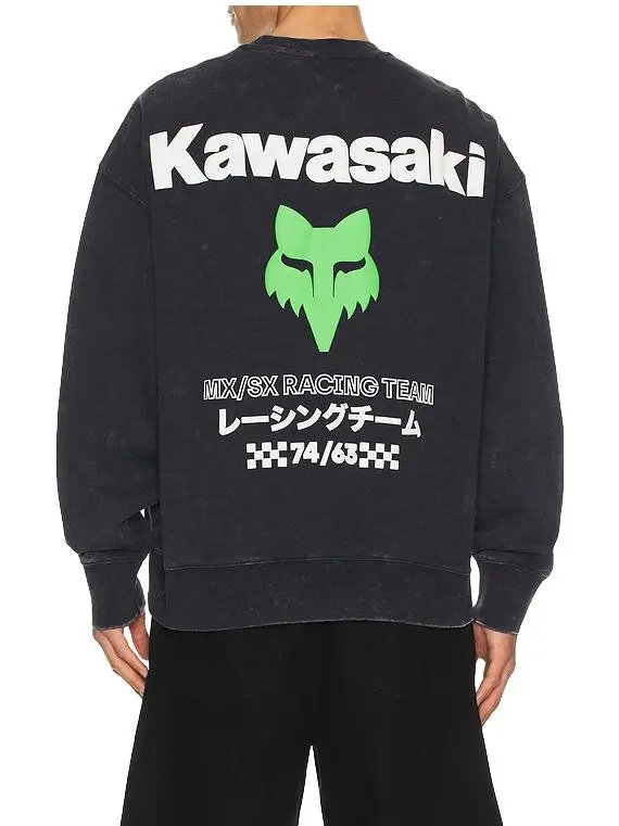 FOX RACING X Kawasaki Heavyweight Fleece Crewneck - Midnight