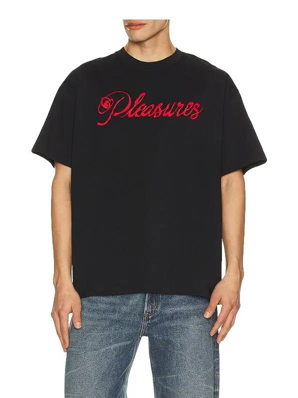 PLEASURES Scrawl T-shirt In ,red - Black