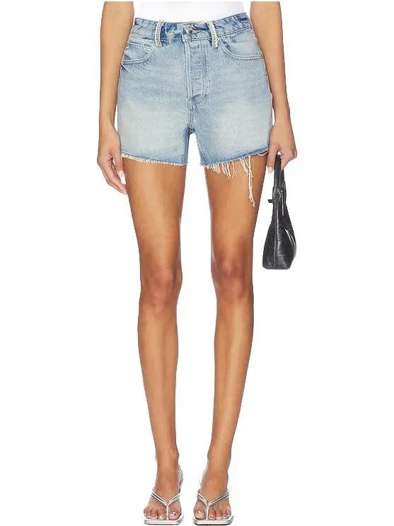 Alexander Wang Relaxed Short With Crystal Belt Loops - Vintage Bleach Blue