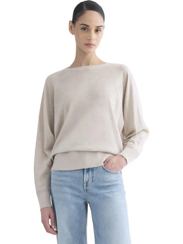 Everlane Ultrasoft Merino Raglan Sweater - Heathered Oat