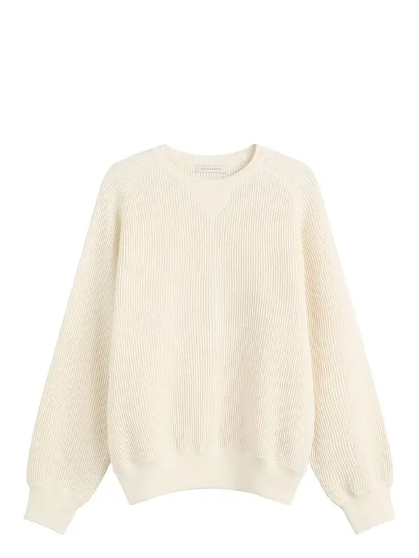 NOTHING WRITTEN Waffle Knit Pullover - Ivory