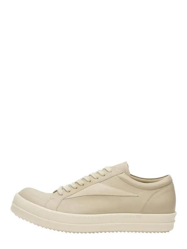 Rick Owens Leather Low Top Sneakers - Sand/milk/milk
