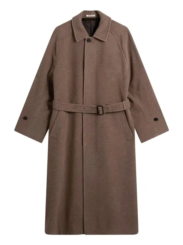 Auralee Mosser Soutien Collar Coat - Top Brown