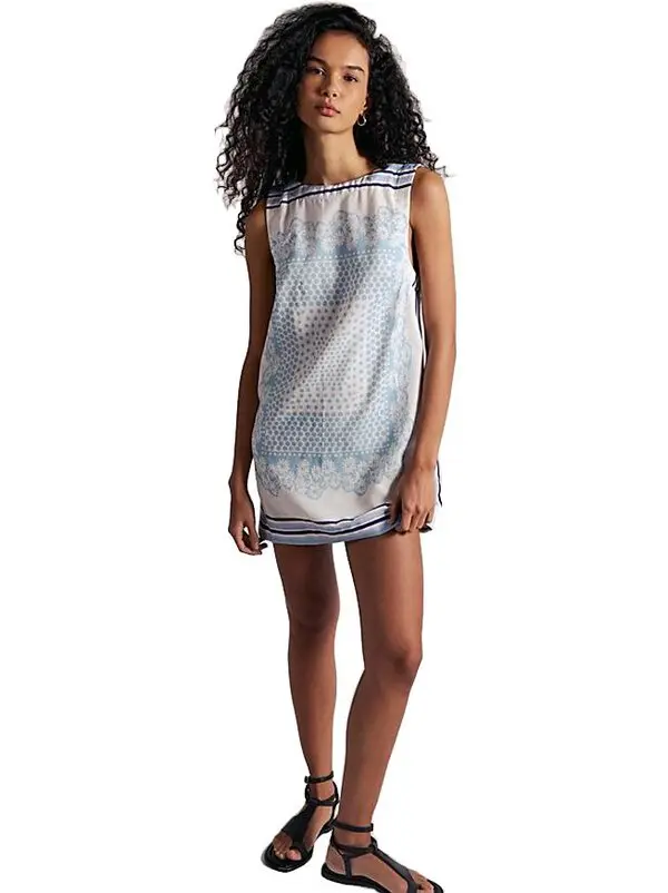 Free People On The Dot Mini Dress - Cornflower Combo