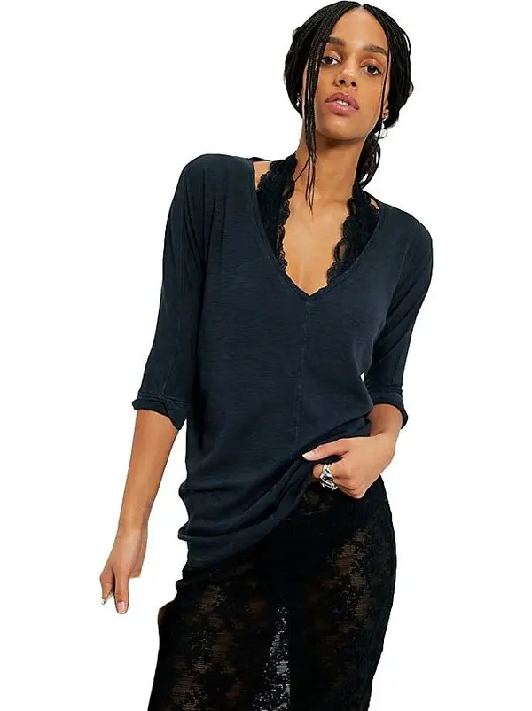Free People High Line Tee - Black
