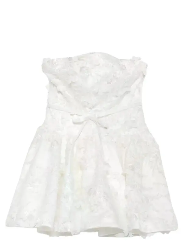 Maje Floral-appliqué Mini Dress - White