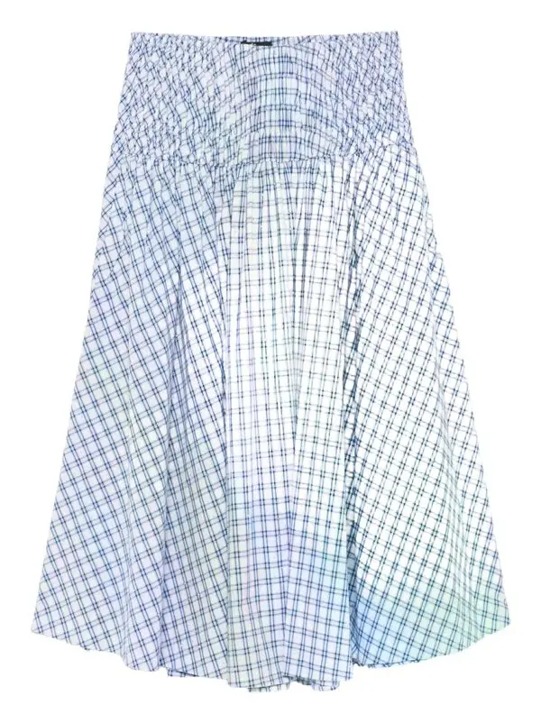 Maje Check-pattern A-line Midi Skirt - White