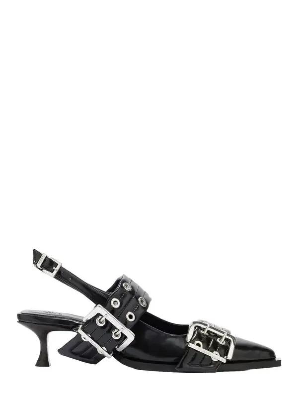 GANNI Buckle Eyelet Pumps - Black