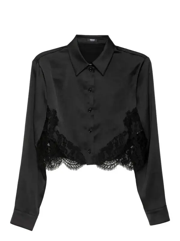 Versace Lace-trimmed Shirt - Black