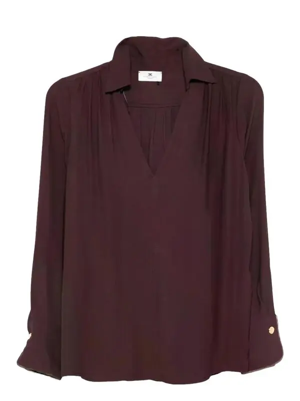 Elisabetta Franchi V-neck Buttoned Top - Brown