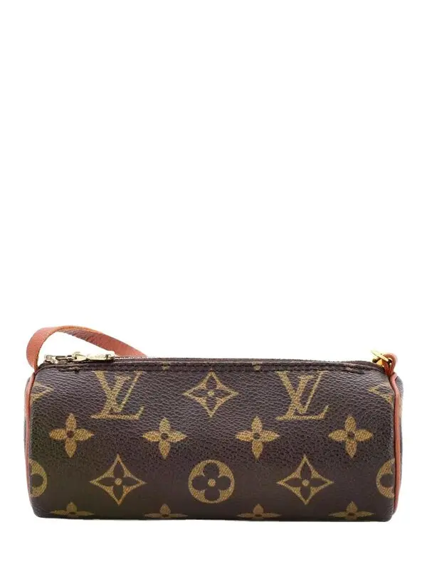 LOUIS VUITTON Papillon Pochette Monogram Canvas Mini Clutch Bag - Brown