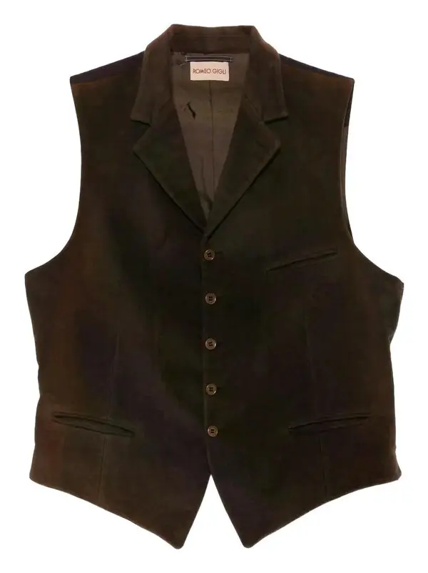 ROMEO GIGLI 1990s Two-tone Waistcoat - Brown