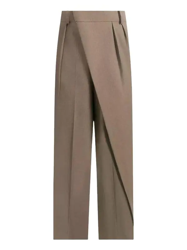 Manière De Voir Colette Wrap-front Pleated Trousers - Brown