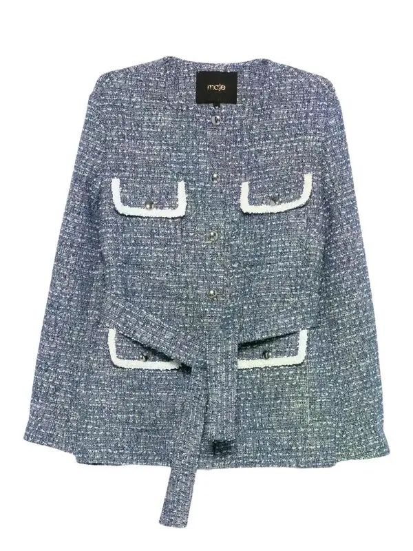 Maje Tweed Jacket - Blue